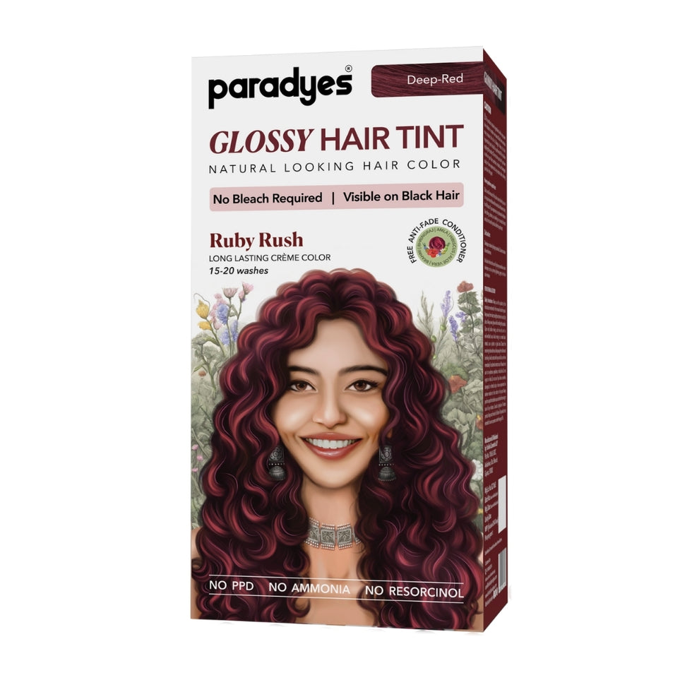 Buy Now Paradyes Ruby Rush Glossy Hair Tint | No Bleach, Semi-Permanent ...