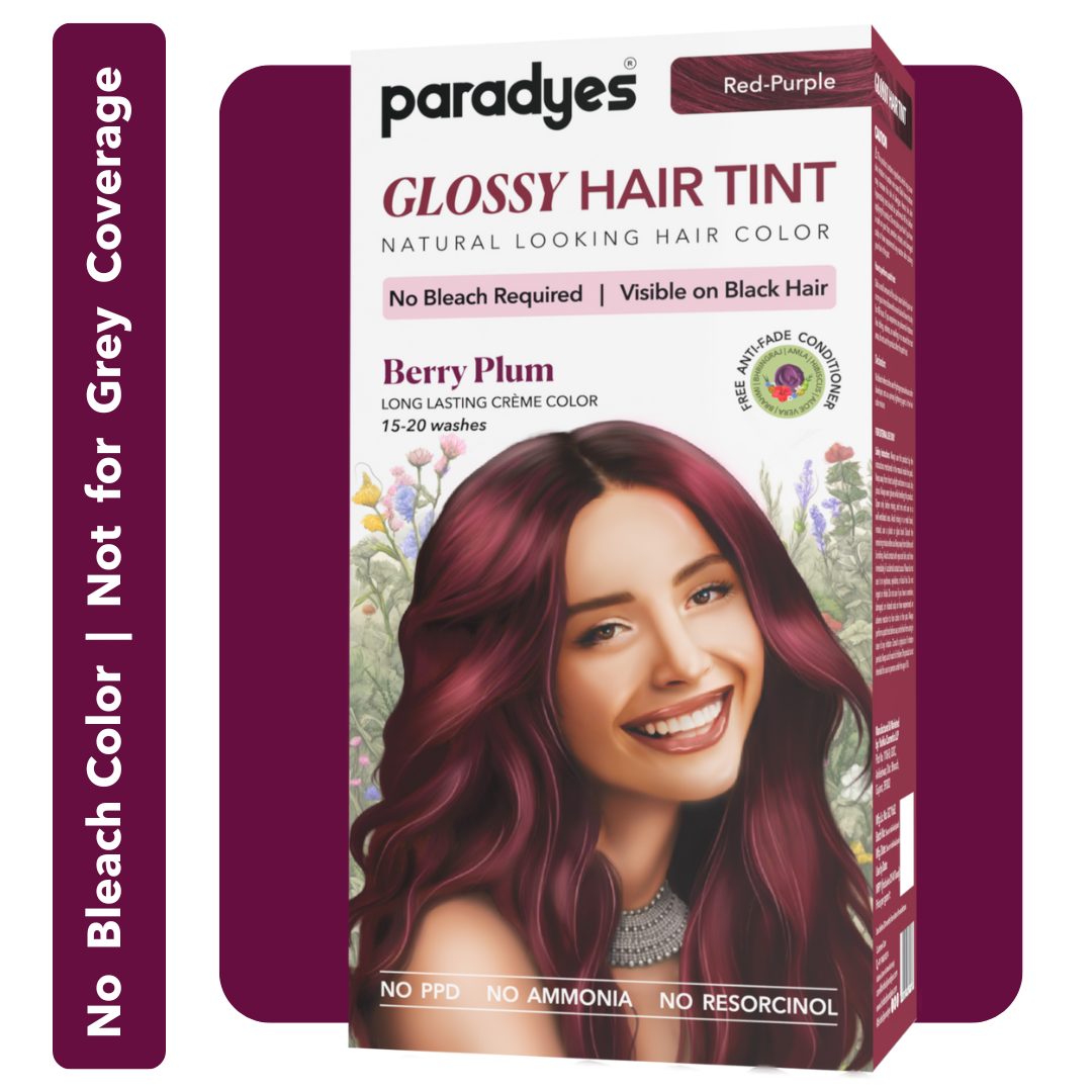 Buy Now Paradyes Berry Plum Glossy Hair Tint | No Bleach, Semi ...