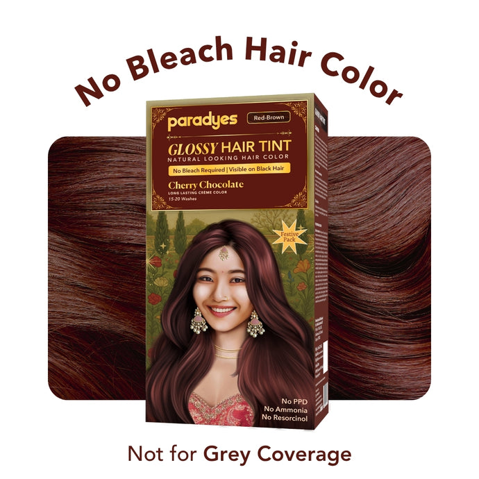 Buy Now Paradyes Cherry Chocolate Glossy Hair Tint | No Bleach, Semi ...