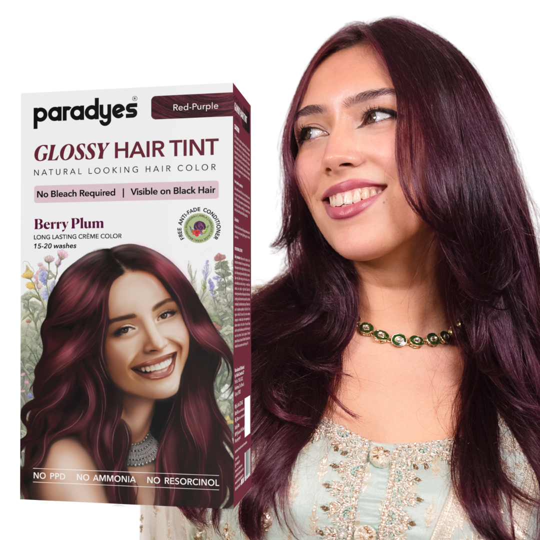 Buy Now Paradyes Berry Plum Glossy Hair Tint | No Bleach, Semi ...