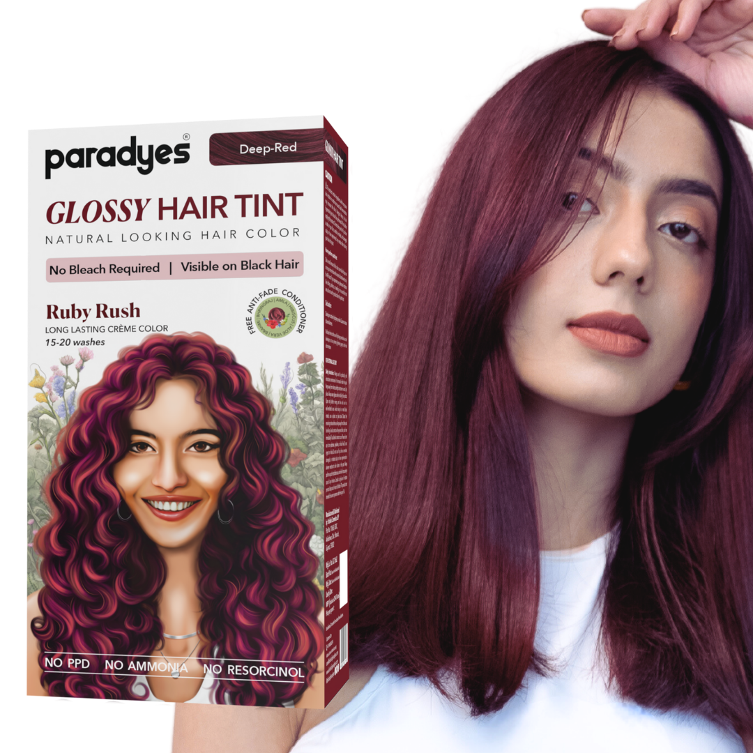 Buy Now Paradyes Ruby Rush Glossy Hair Tint | No Bleach, Semi-Permanent ...