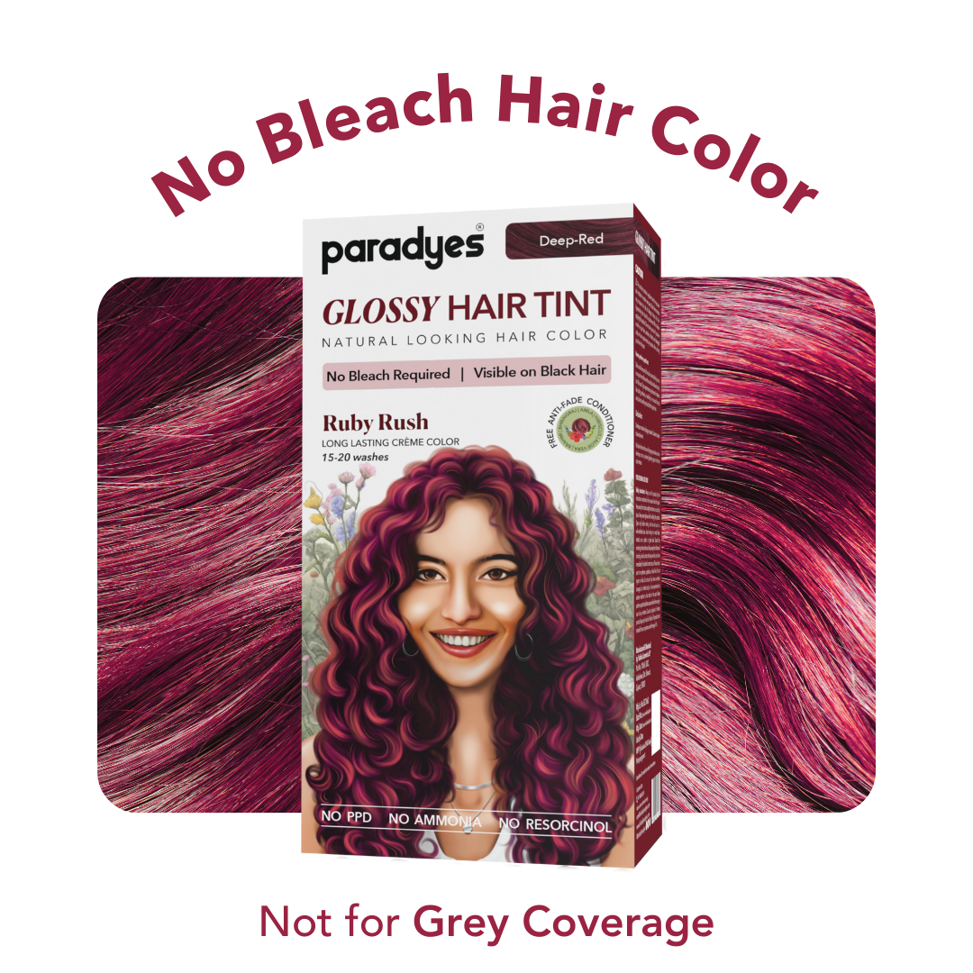 Buy Now Paradyes Ruby Rush Glossy Hair Tint | No Bleach, Semi-Permanent ...