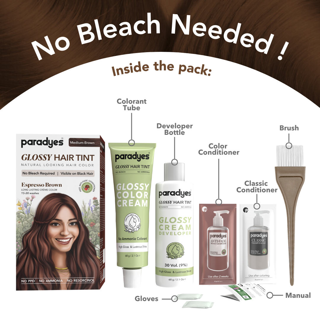 Buy Now Paradyes Espresso Brown Hair Tint | Glossy, Natural Look - No ...