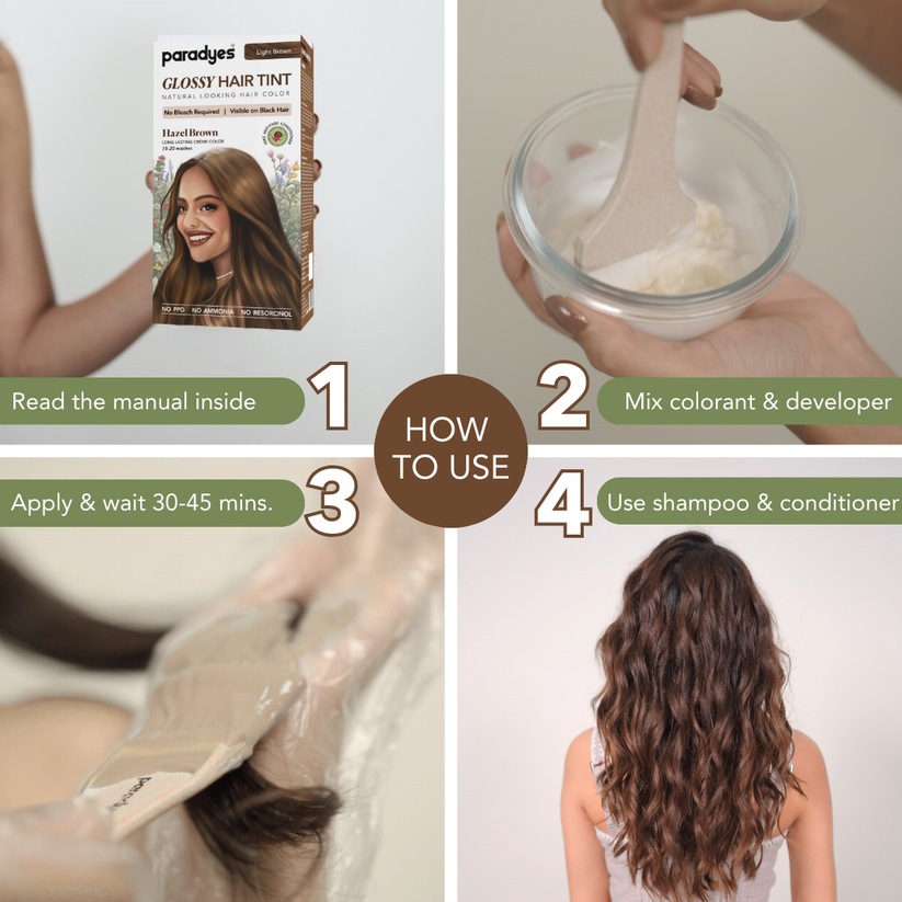 Buy Now Paradyes Hazel Brown Hair Tint | Glossy, Natural Look - No ...