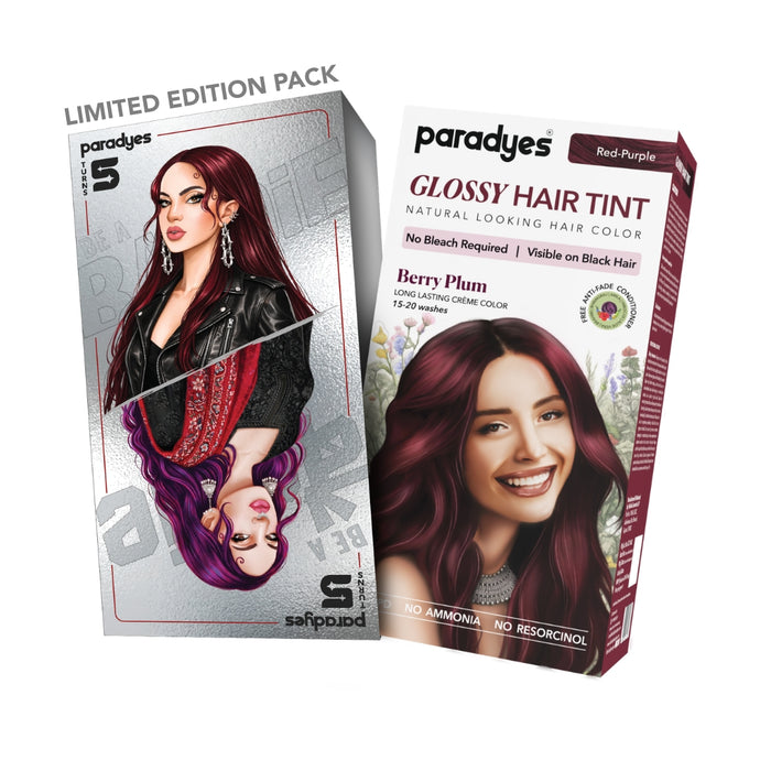 Buy Now Paradyes Berry Plum Glossy Hair Tint | No Bleach, Semi ...