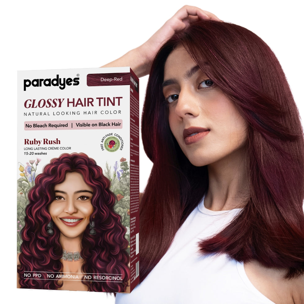 Buy Now Paradyes Ruby Rush Glossy Hair Tint | No Bleach, Semi-Permanent ...